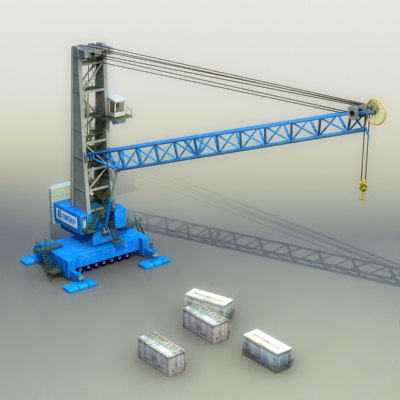 3d hmk300e harbour crane model