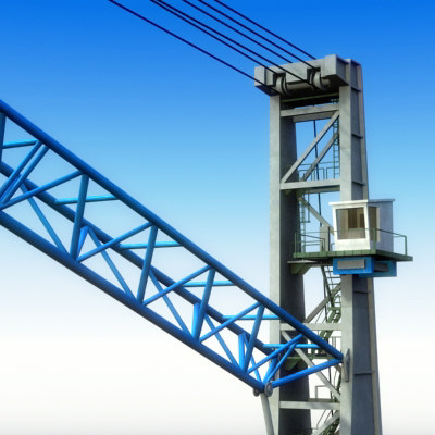 hmk300e harbour crane 3d model