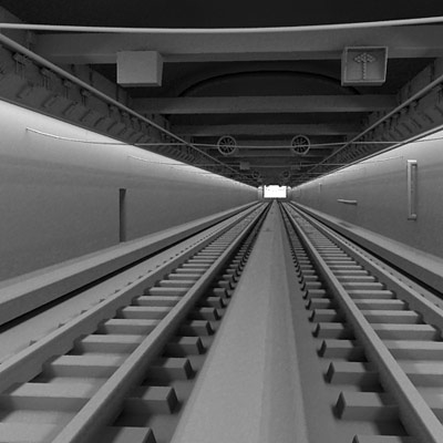3d train tunnel model