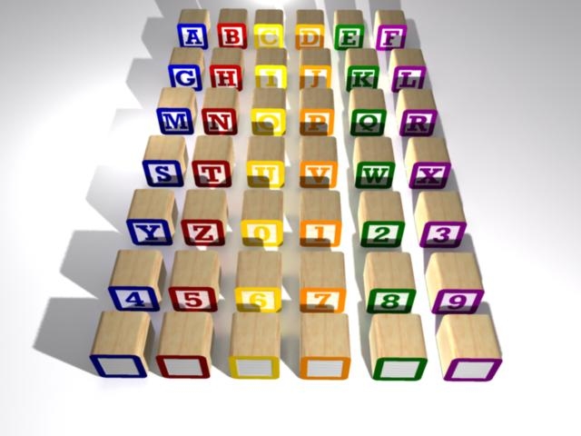 3d toy blocks alphabet model
