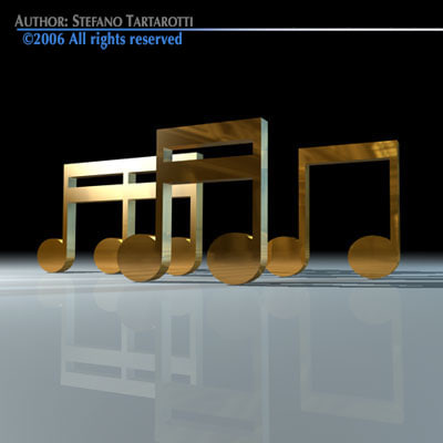 musical notes 3d dxf