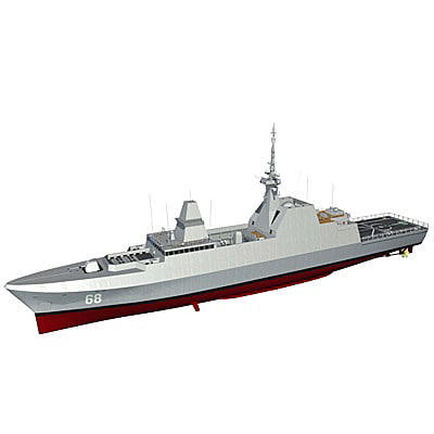 formidable class frigates singapore 3d model