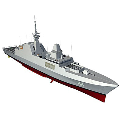 formidable class frigates singapore 3d model