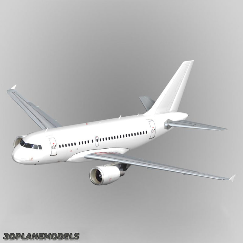 3d model of airbus a318 generic white