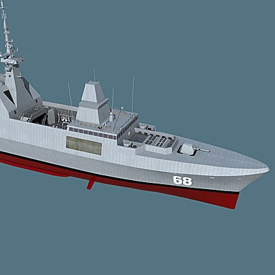 formidable class frigates singapore 3d model