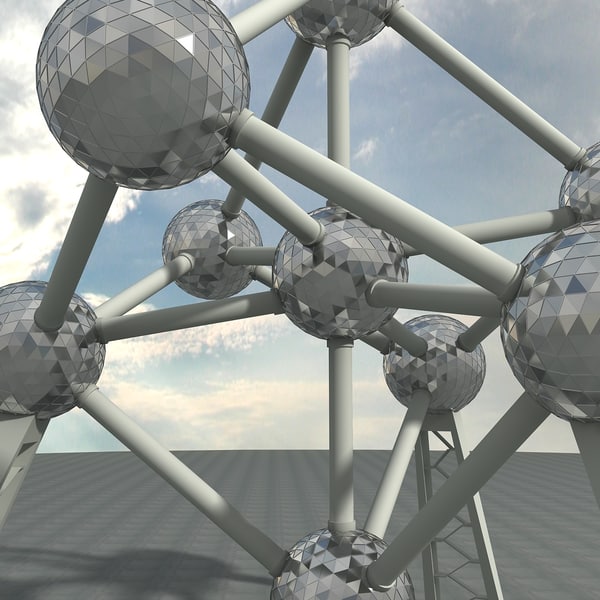 3d atomium building landmark model