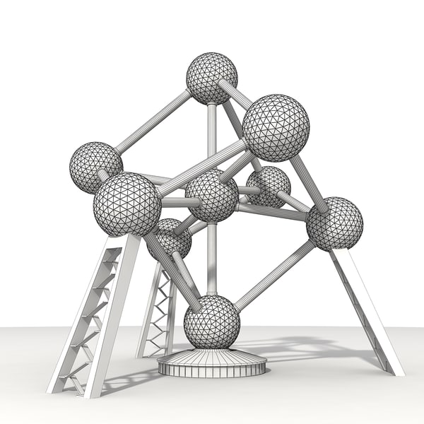 3d atomium building landmark model