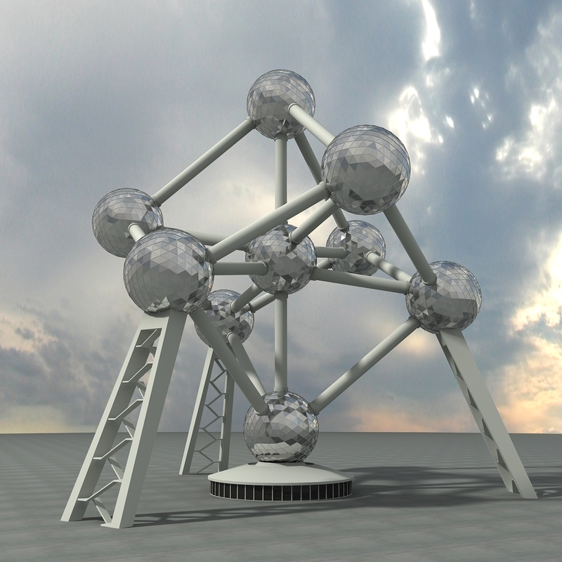 3d atomium building landmark model