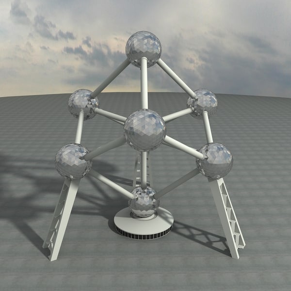 3d atomium building landmark model