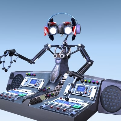 robot dj 3d max