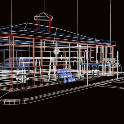 3d model of convenience store modeled
