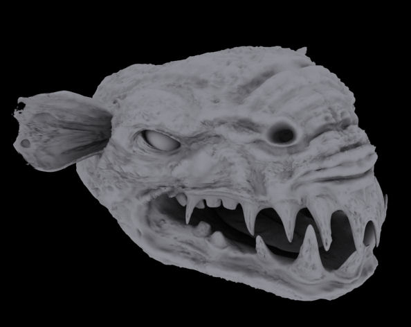 3d model bust rat monster