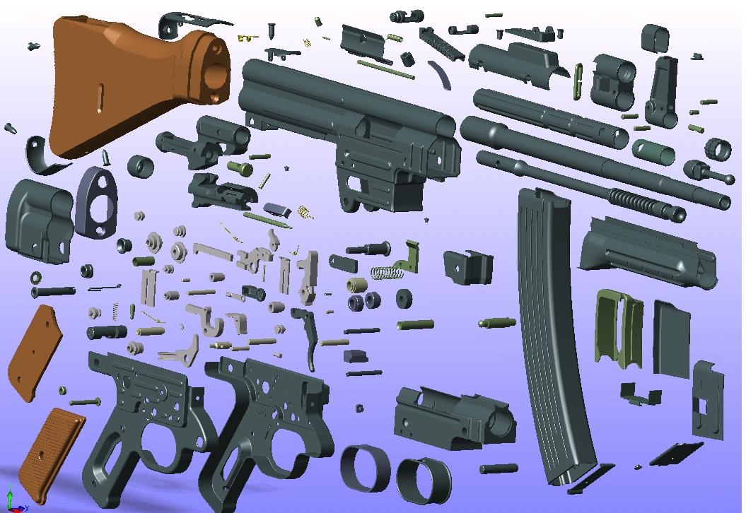 mp44 44 carbine mp40 3d model