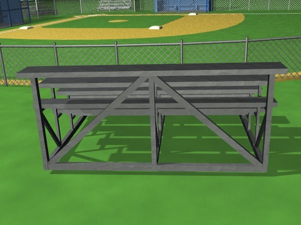3d little baseball field bases model