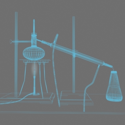 3d distillation lab experiment model