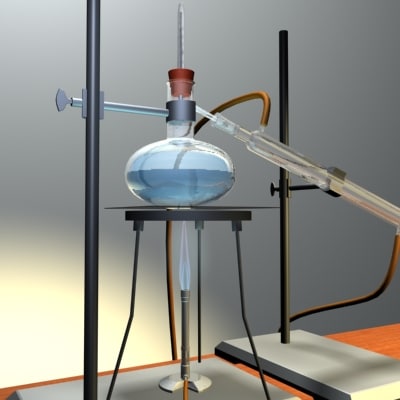 3d distillation lab experiment model
