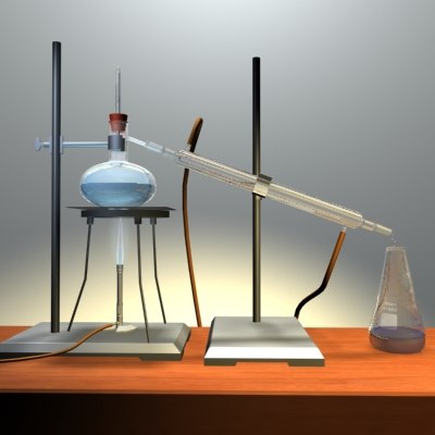 3d distillation lab experiment model