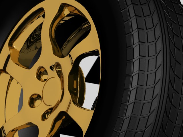 3d gold rim tire