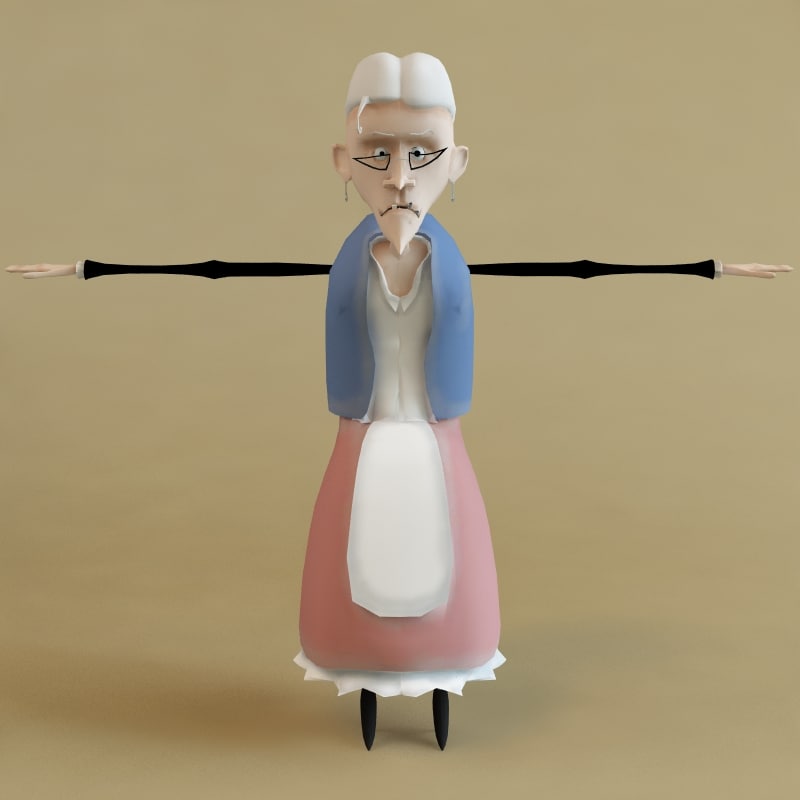 3d grandmother character