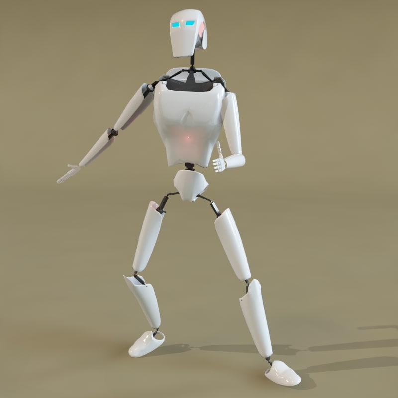 3dsmax robot rigged animation