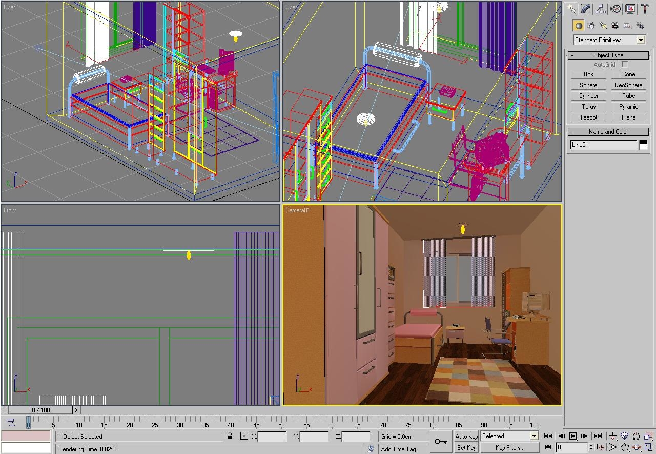 bed bedroom teenage 3d dwg