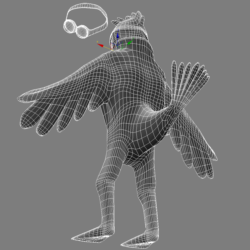 3d model humanoid bird version