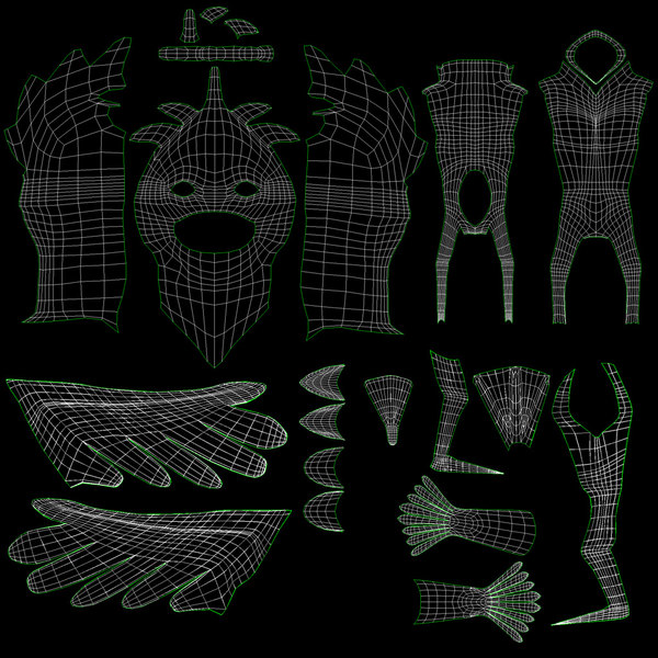 3d model humanoid bird version