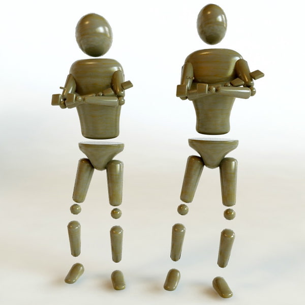 3d rigged biped model