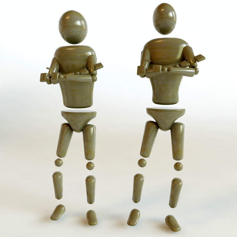 3d rigged biped model
