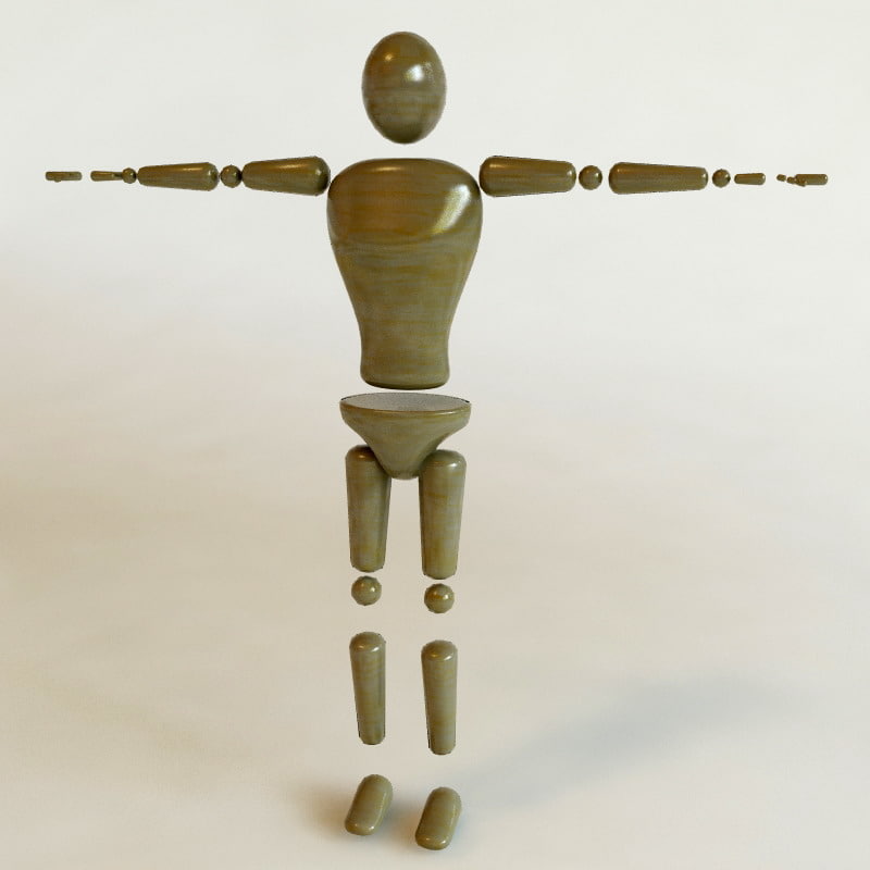 3d rigged biped model
