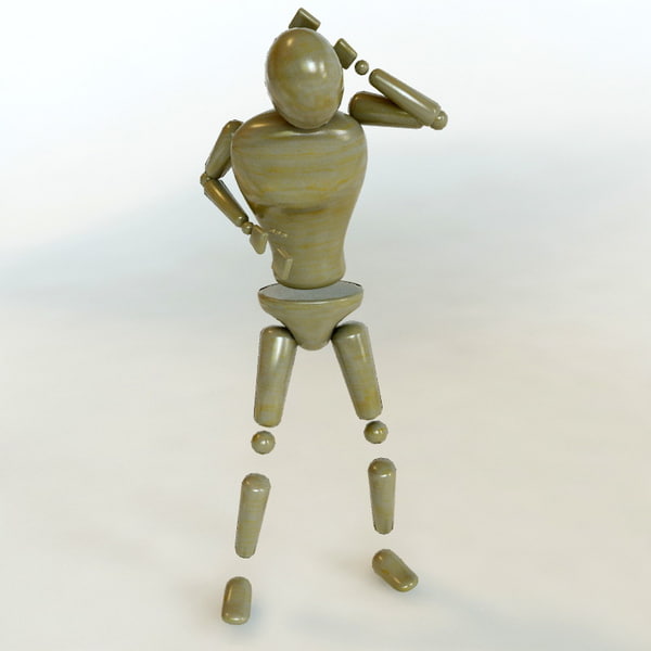 3d rigged biped model