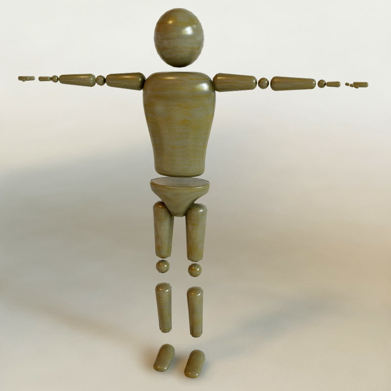 3d rigged biped model
