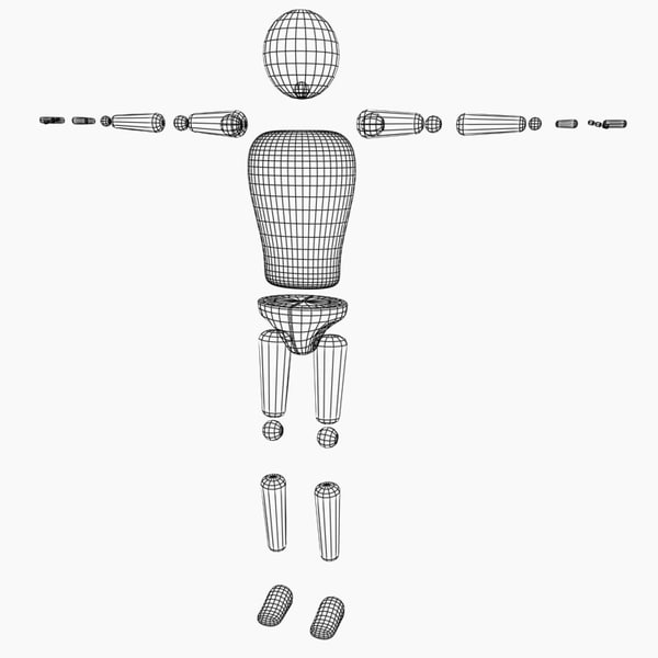 3d rigged biped model