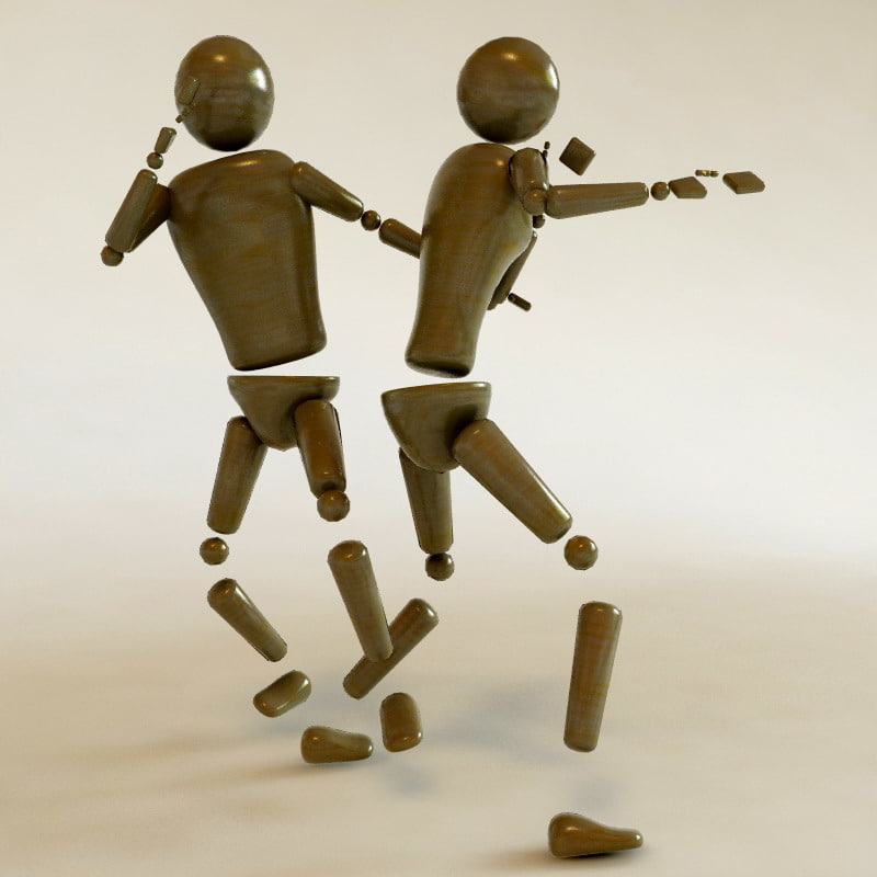 3d rigged biped model