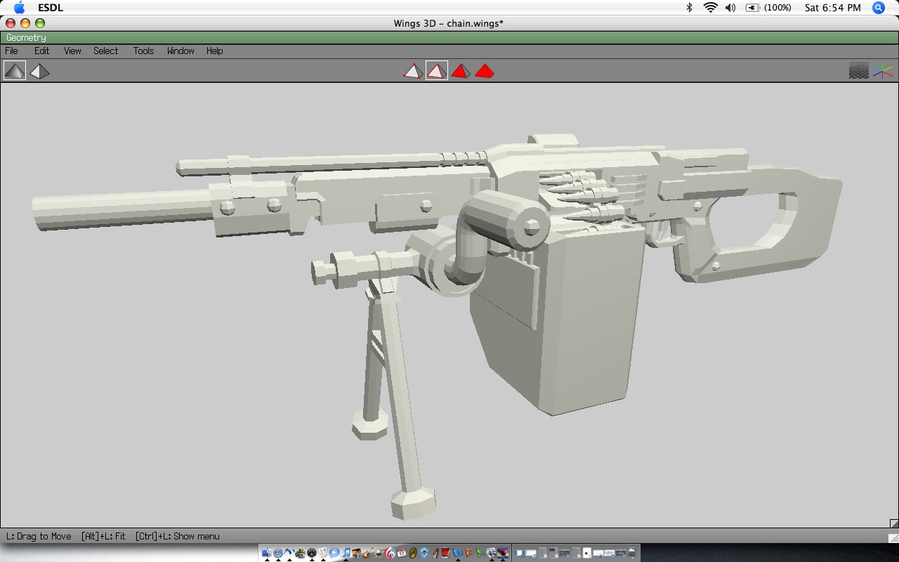 3ds max machine gun chain