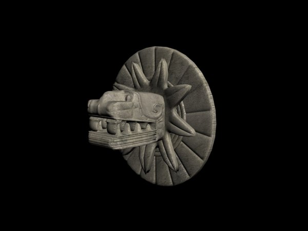 precolumbian quetzalcoatl head quetzal 3d model