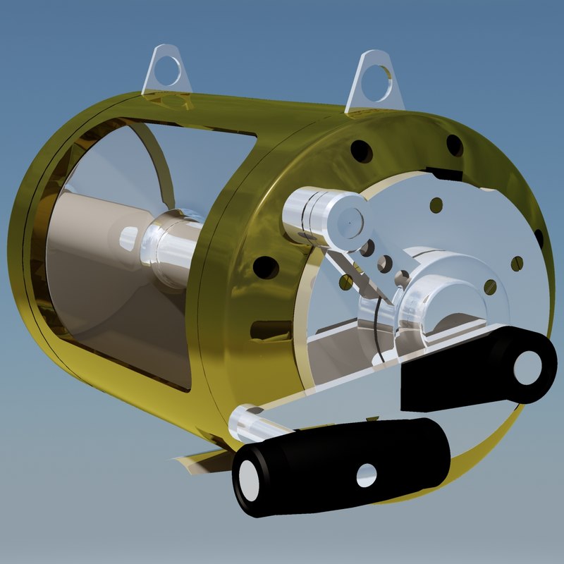 shimano tiagra 50w fishing reel 3d model