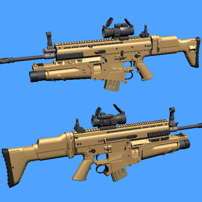 3d army sof combat assault rifle model
