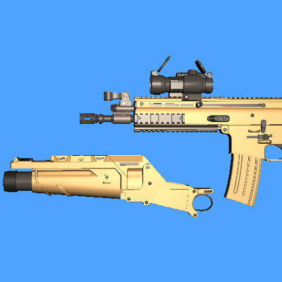3d army sof combat assault rifle model
