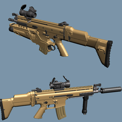 3d army sof combat assault rifle model