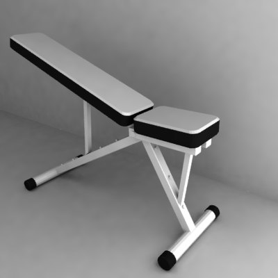 gym bench 3d model