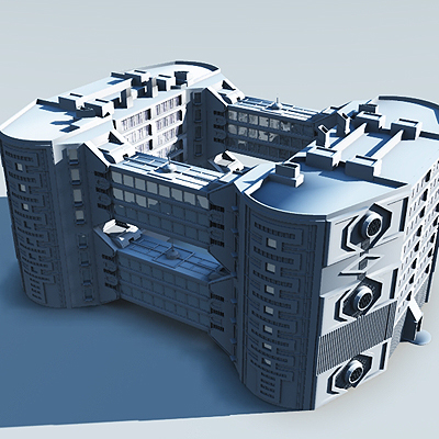 3ds max building modern
