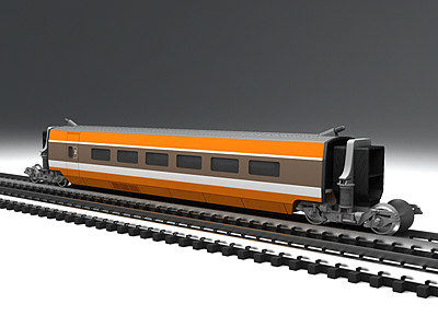 3d tgv high-speed train intermediate model