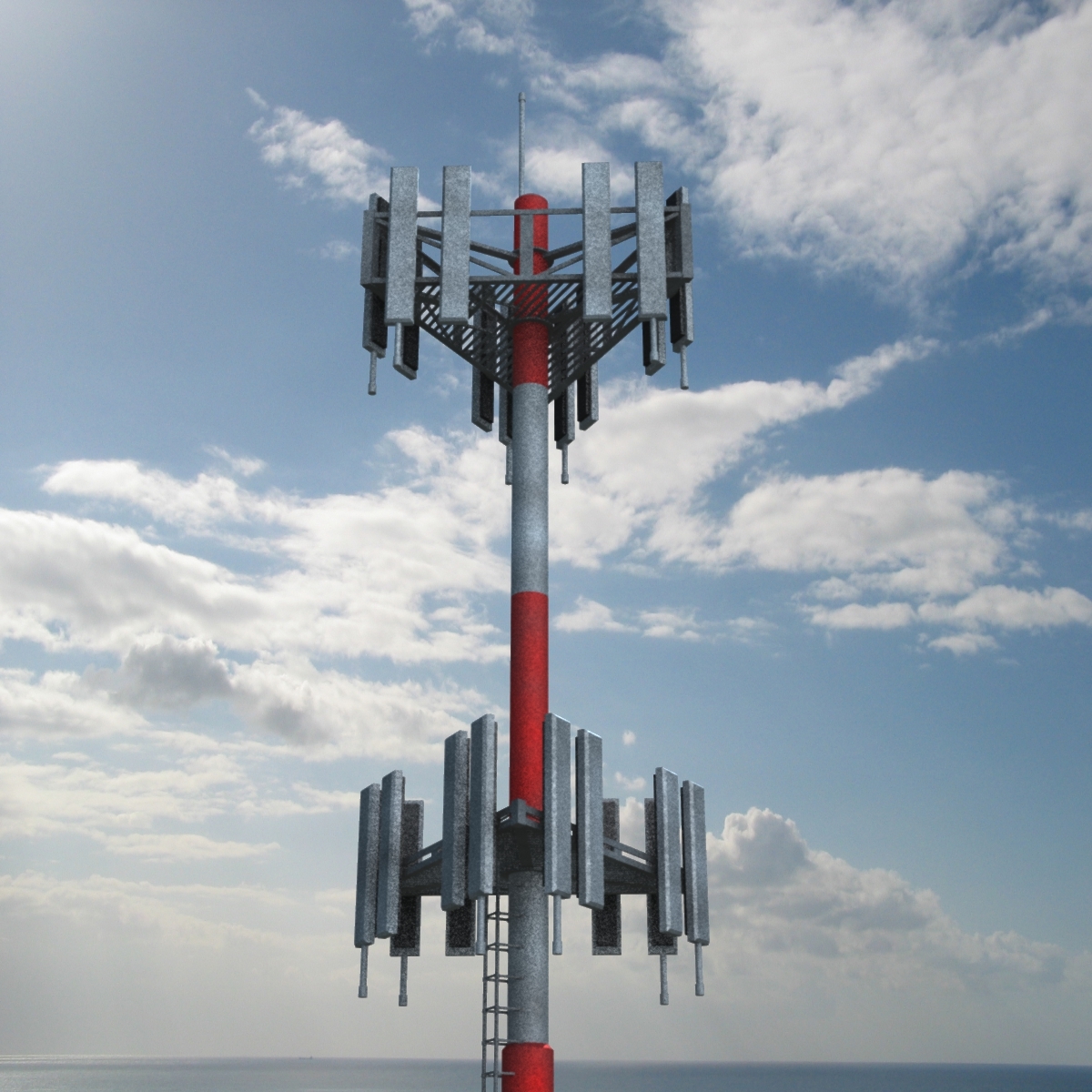 telecommunication towers communication dish antenna 3d model