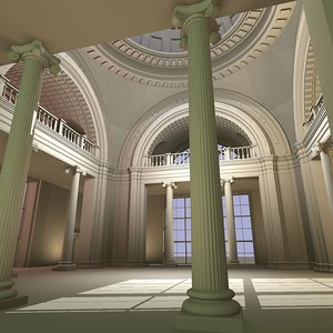 3d classic interior scene 1