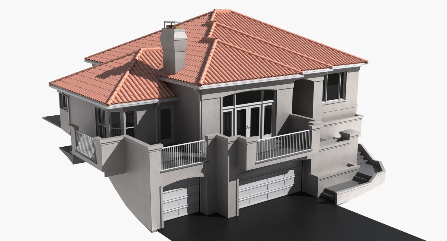 residential house 3d 3ds