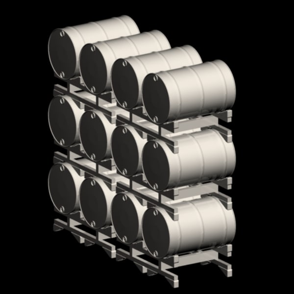 3d model 55 gallon drum rack