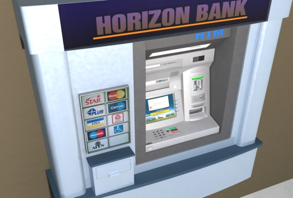bank atm machine cash 3d obj