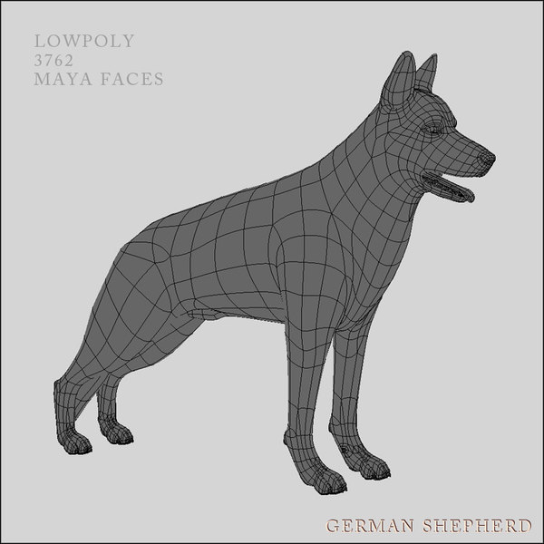 german shepherd 3d model