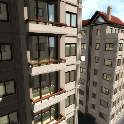 3d apartments flats model